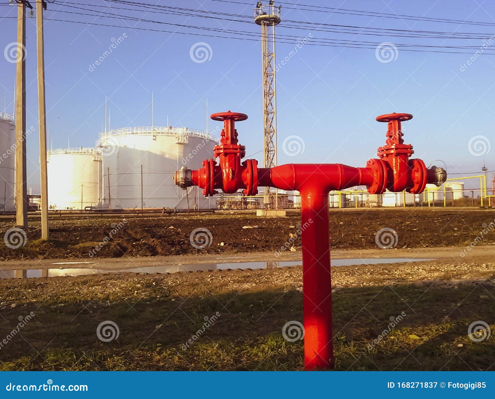 Output Pipeline of Fire System Stock Image - Image of factory, diesel ...