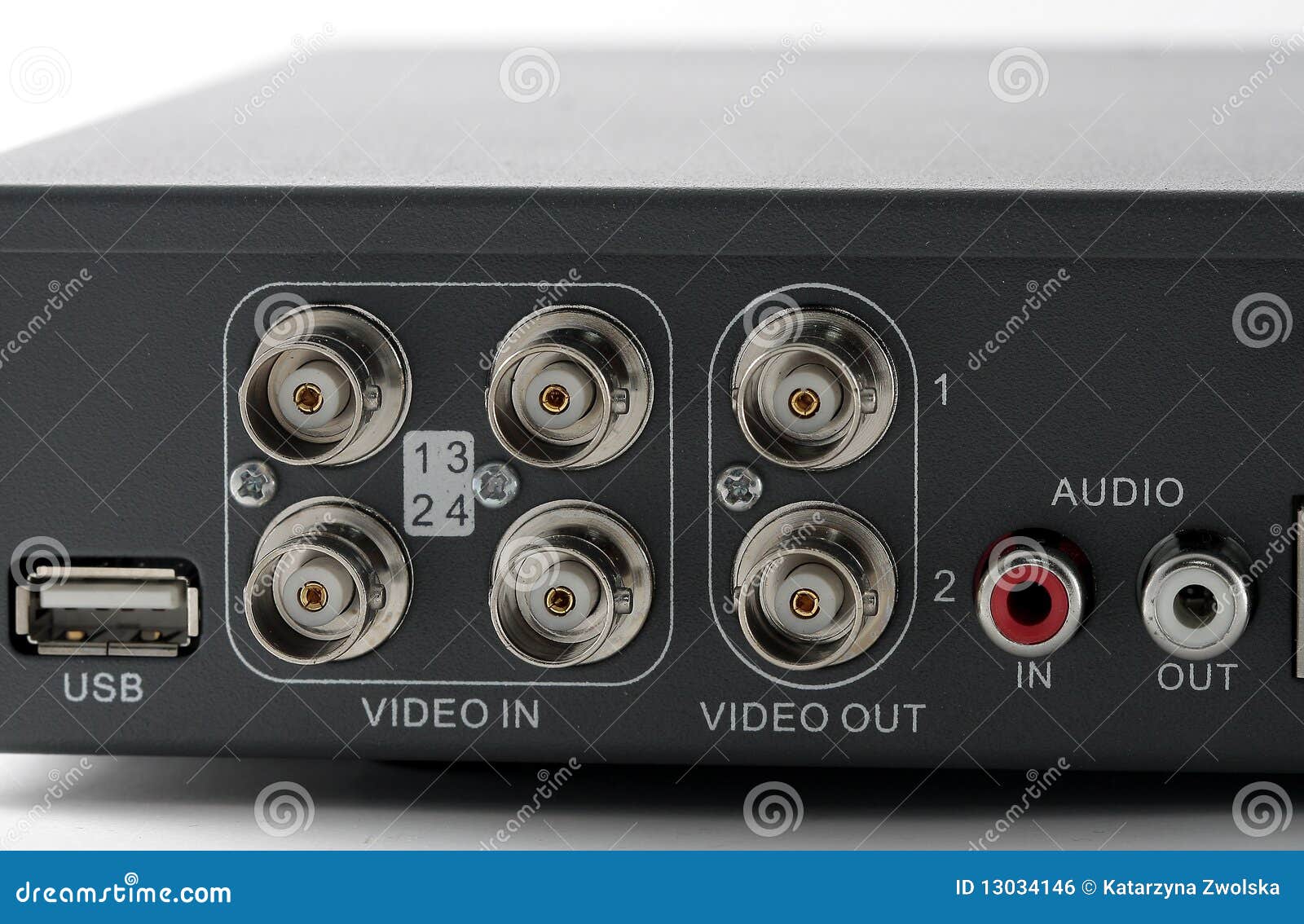 Outputs of DVR recorder stock photo. Image of studio - 13034146
