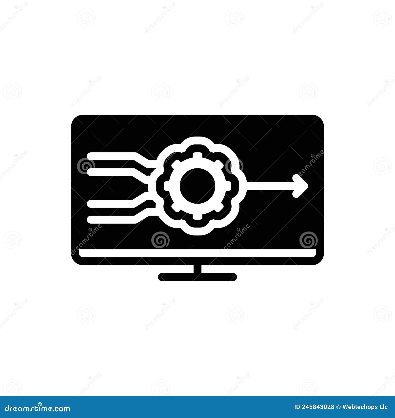 Black Solid Icon for Outputs, Analog and Arrow Stock Vector ...