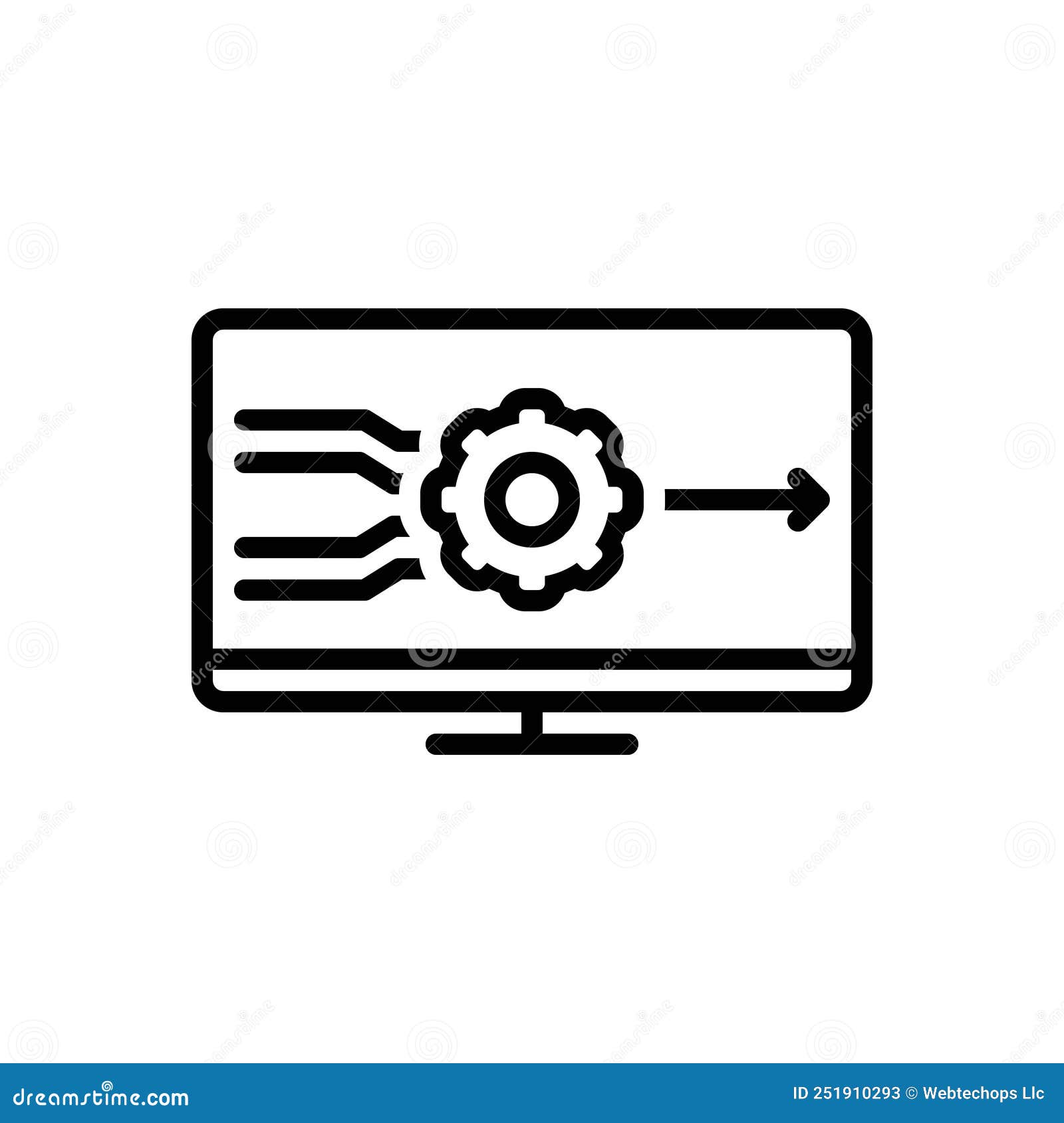 Black Line Icon For Outputs, Analog And Arrow Cartoon Vector ...