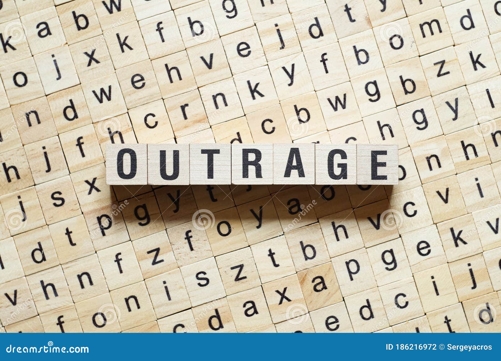 Outrage Word Concept on Cubes Stock Photo - Image of extraordinary ...