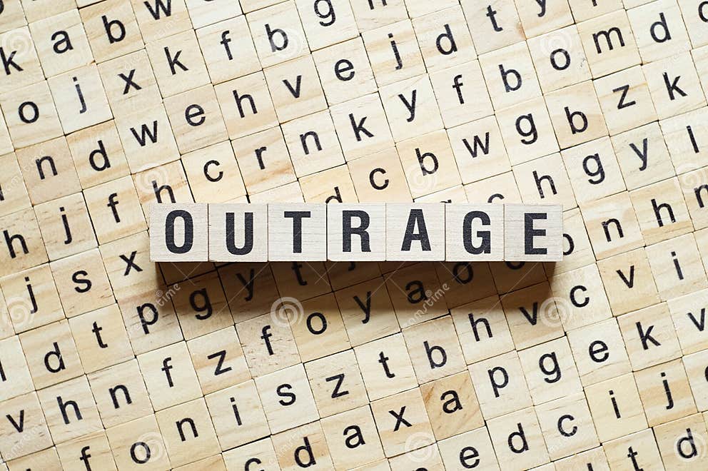 Outrage Word Concept on Cubes Stock Photo - Image of extraordinary ...