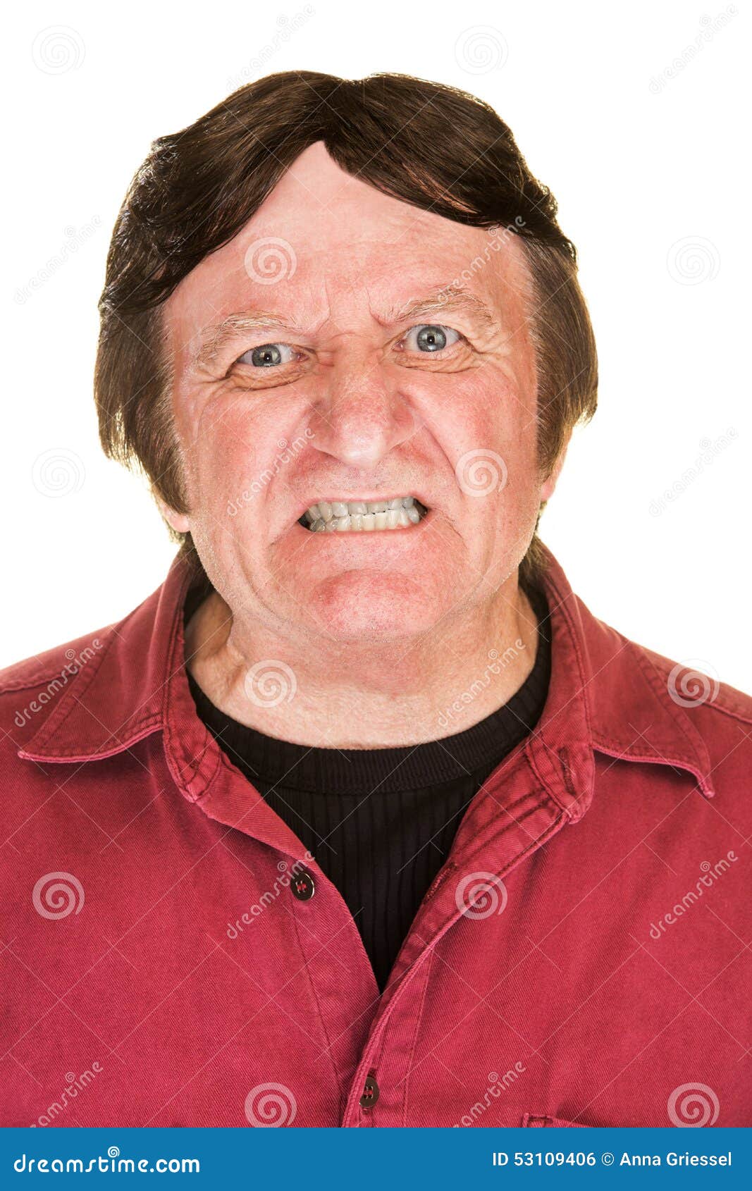 Outraged Man in Red stock photo. Image of european, middle - 53109406