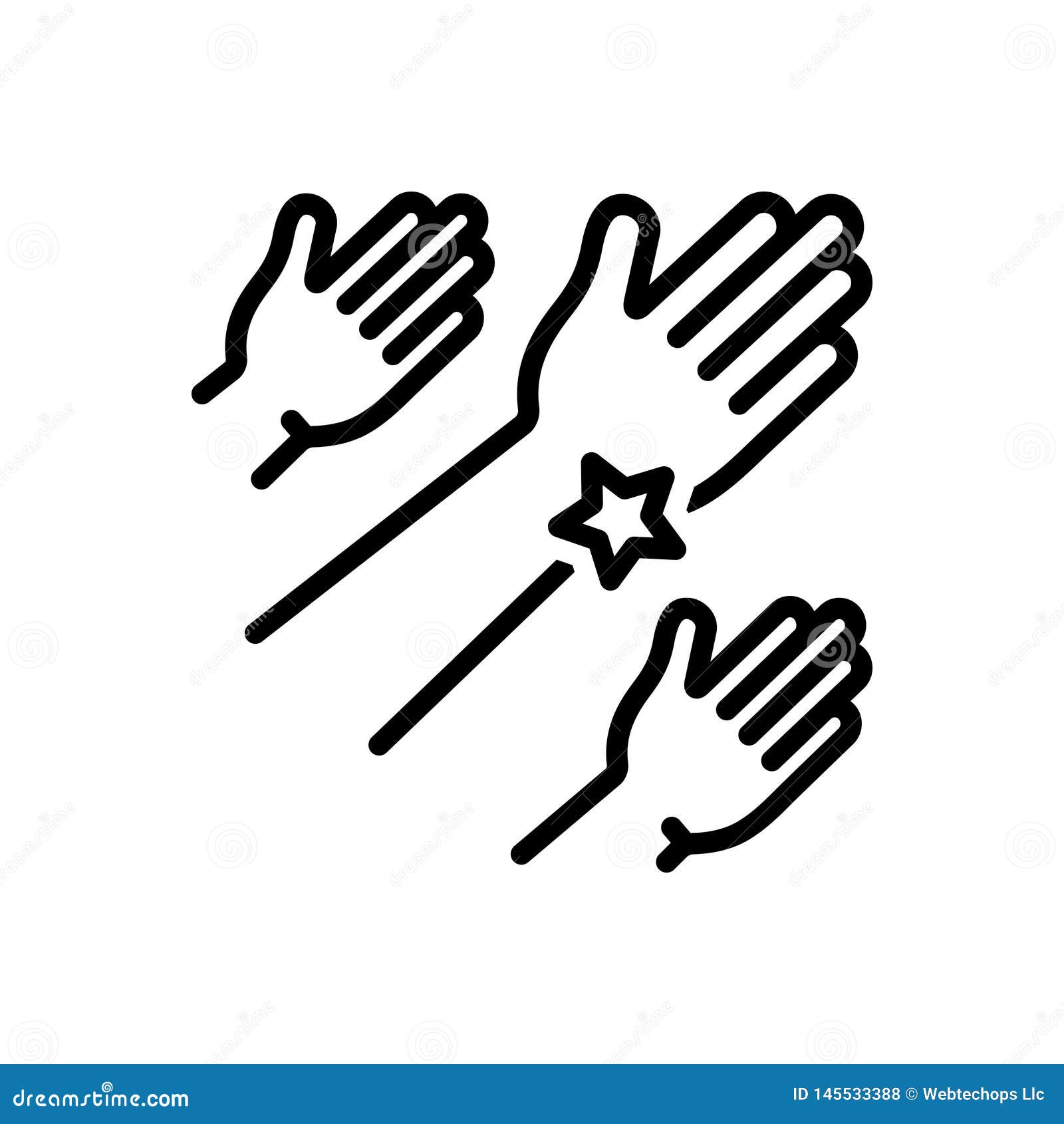 Black Line Icon for Outreach, Community and Hand Stock Vector ...