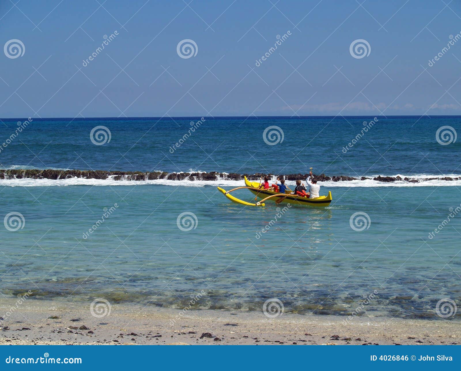 Outrigger Canoe stock photo. Image of coastline, ocean - 4026846