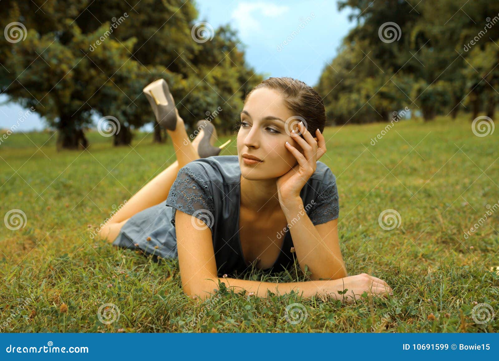 Outside stock image. Image of break, female, beauty, green - 10691599