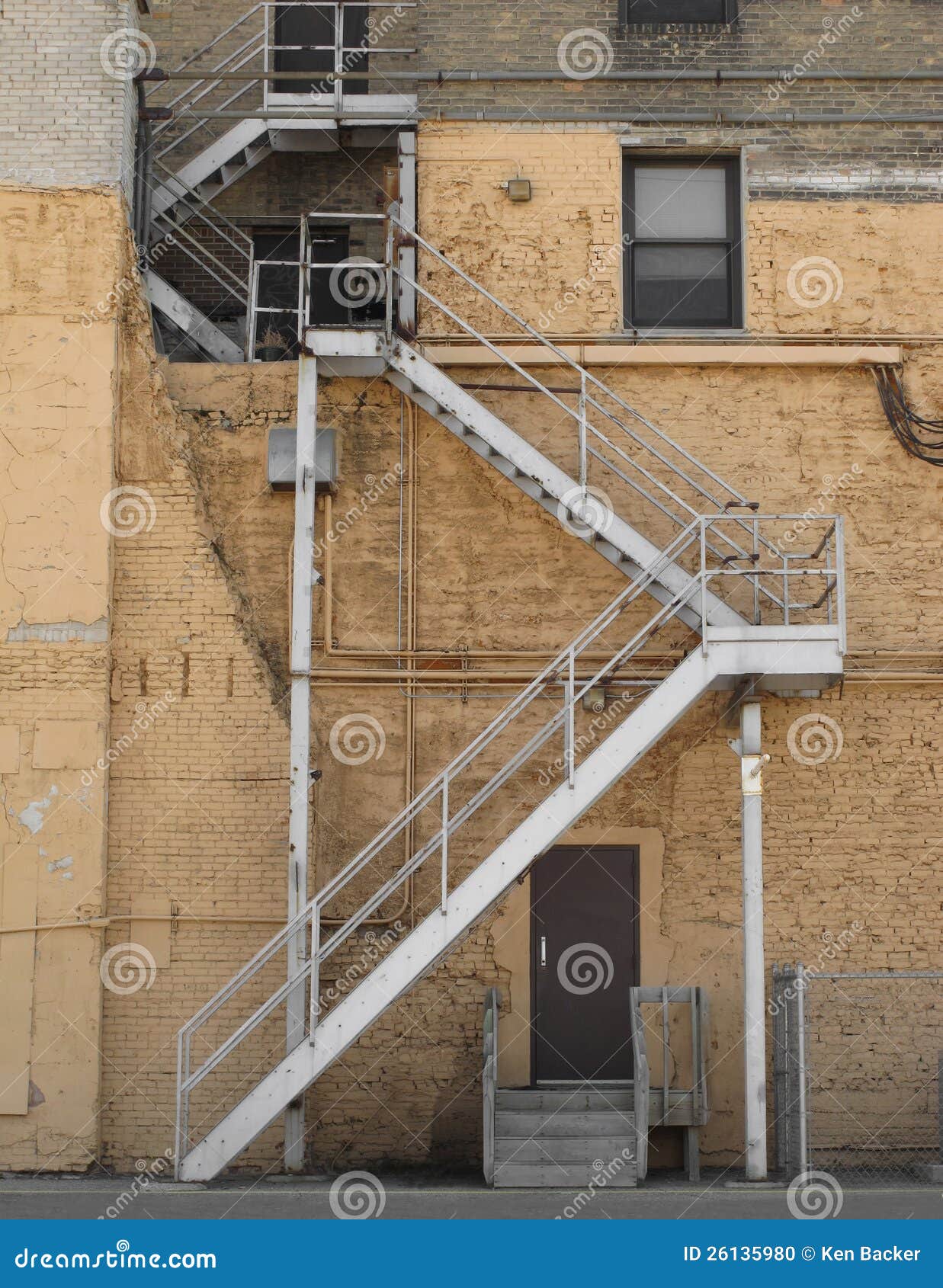 Outside alley fire escape stock photo. Image of outside - 26135980