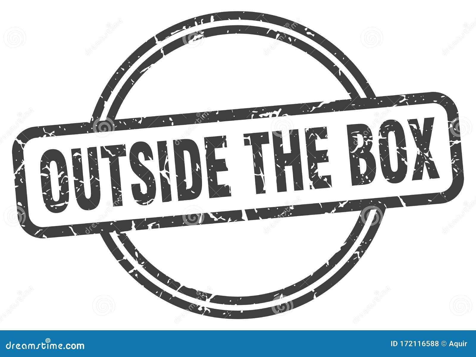 Outside the Box Stamp. Outside the Box Round Grunge Sign Stock Vector ...