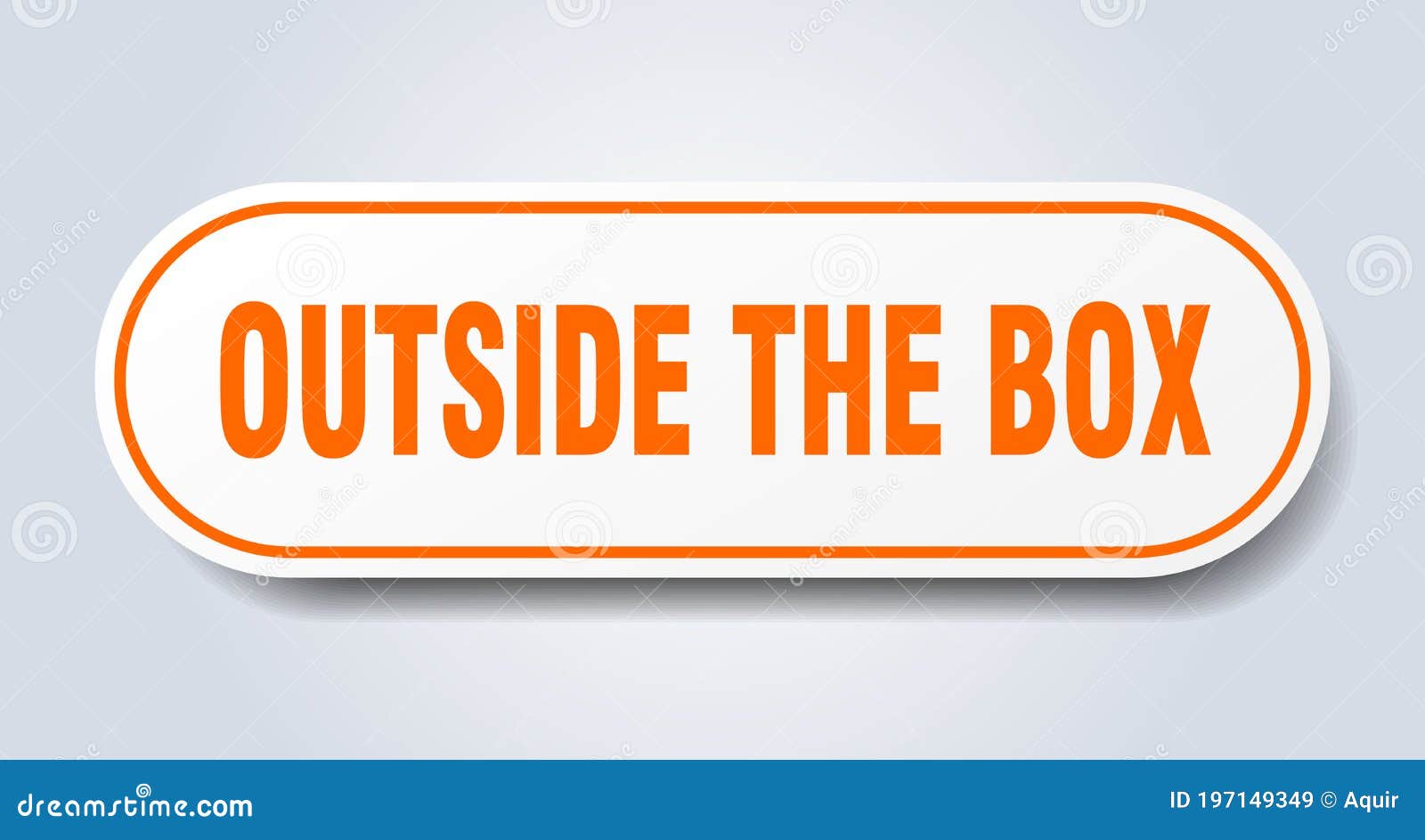 Outside the box sticker. stock vector. Illustration of orange - 197149349