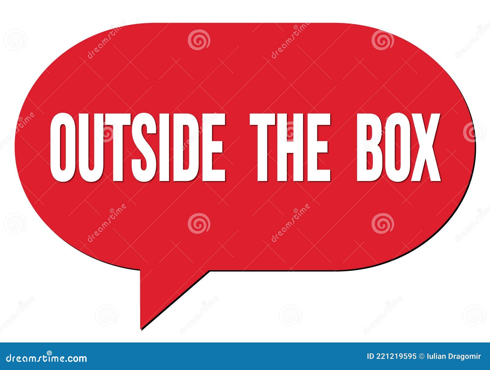 OUTSIDE the BOX Text Written in a Red Speech Bubble Stock Illustration ...
