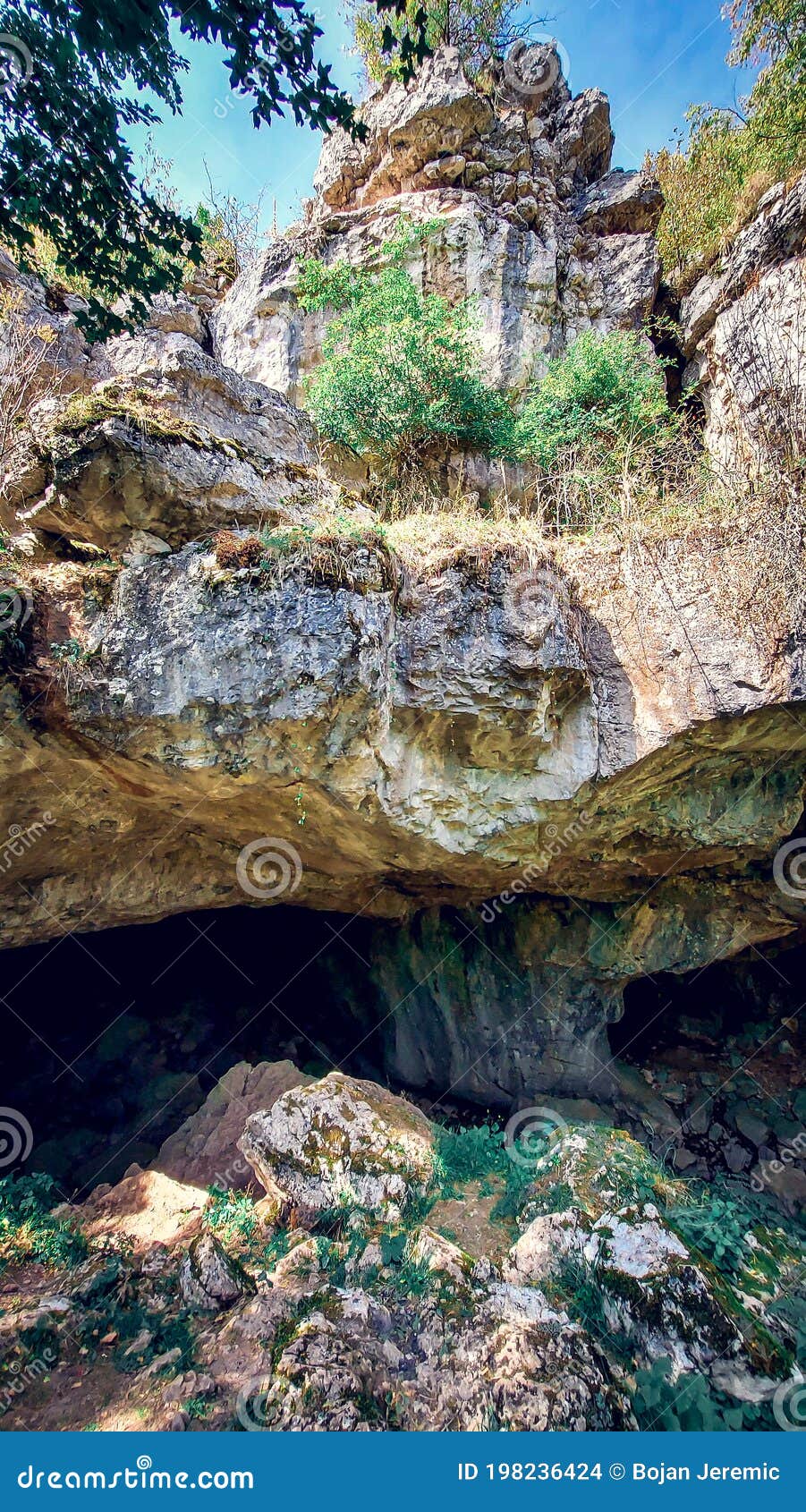 Outside of a Cave in the Mountain. Stock Photo - Image of explore, life ...