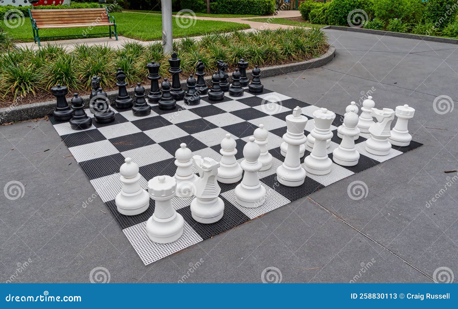 Outside chess board game stock image. Image of background - 258830113