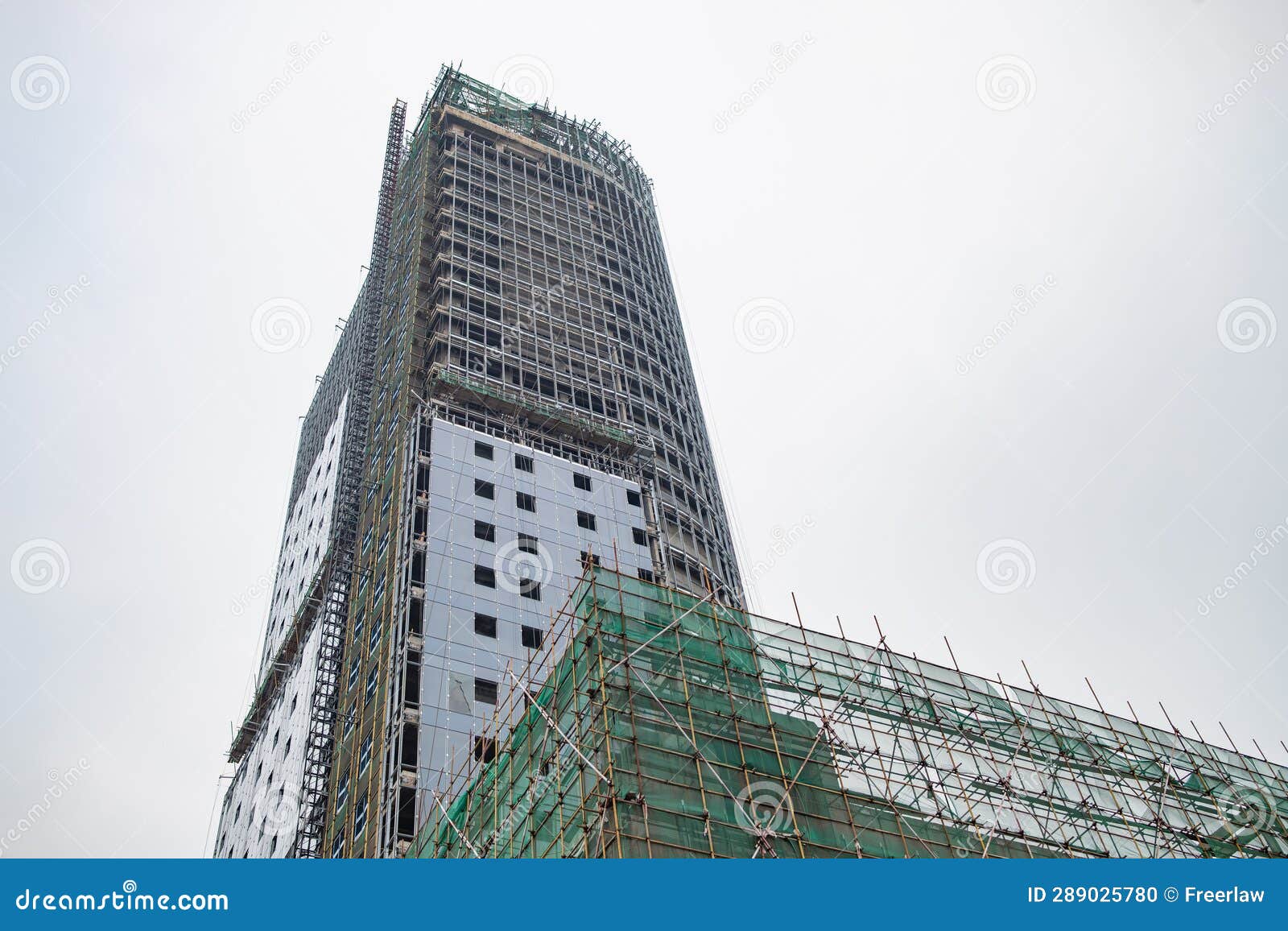 Outside of Commercial Building Being Repaired Horizontal Composition ...