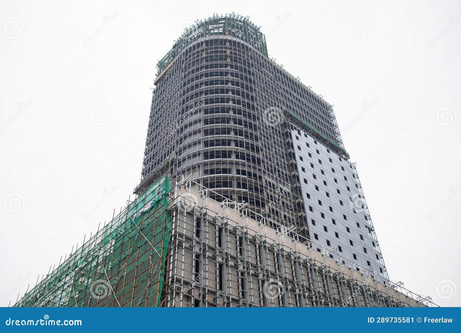 Outside of Commercial Building Being Repaired Horizontal Composition ...