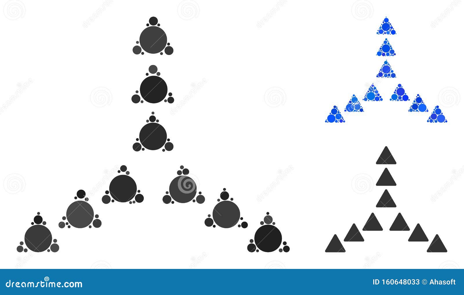 Outside Direction Triangles Composition Icon of Circles Stock Vector ...