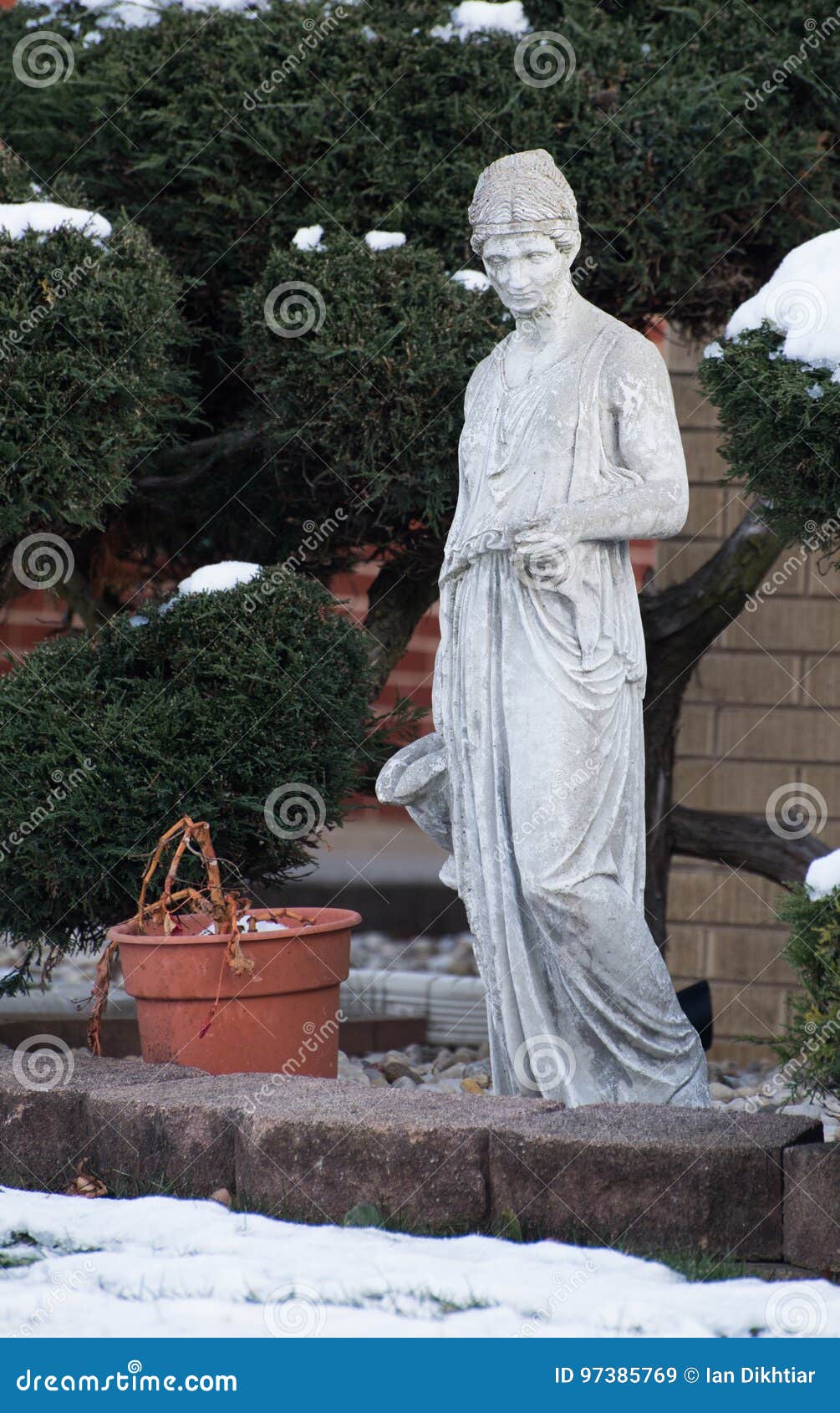 Outside house statue stock image. Image of greek, balcony - 97385769