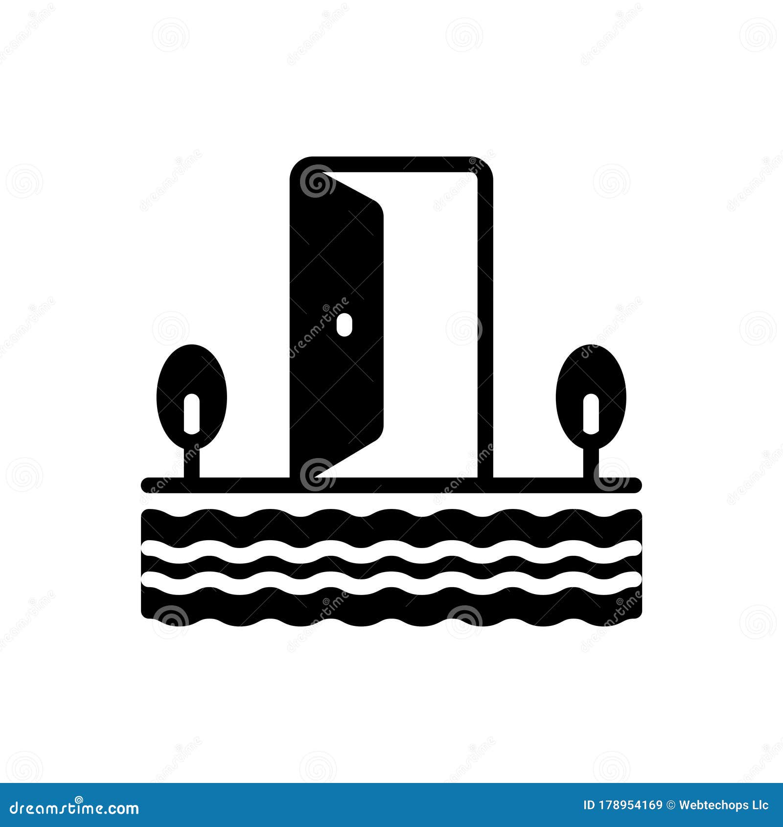 Black Solid Icon for Outside, Outward and Door Stock Vector ...