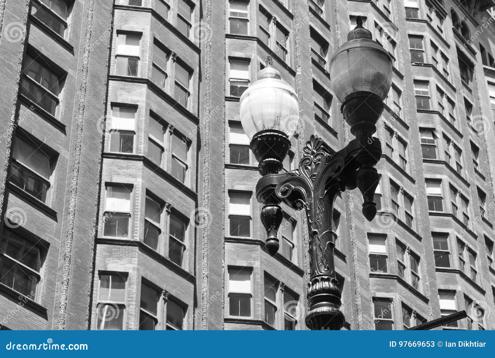 Outside Lamp on a Street of Chicago Stock Image - Image of bulb, lamp ...