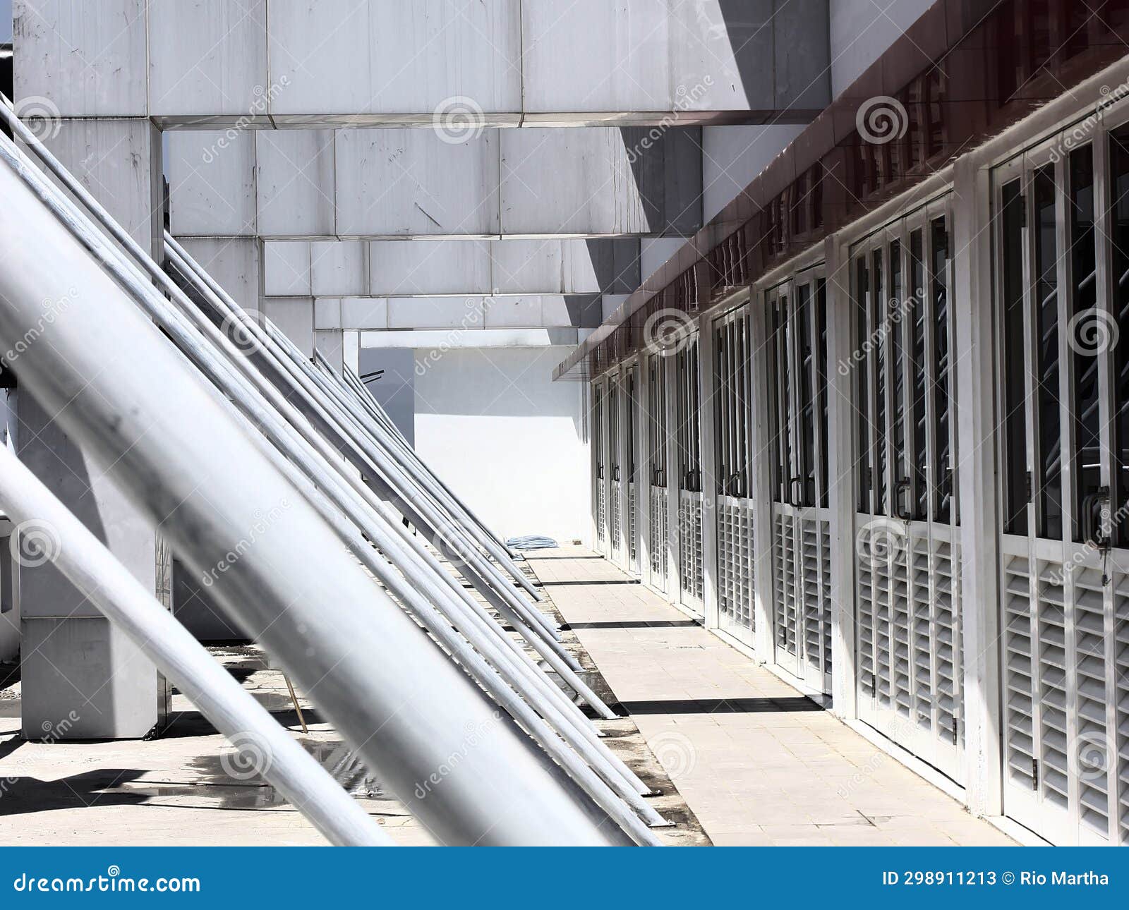 Red Shutter Louver Window On Mediterranean Italian Stucco Wall ...