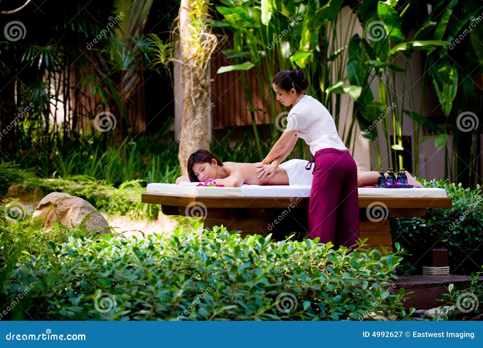Outside Massage stock image. Image of pamper, ready, green - 4992627