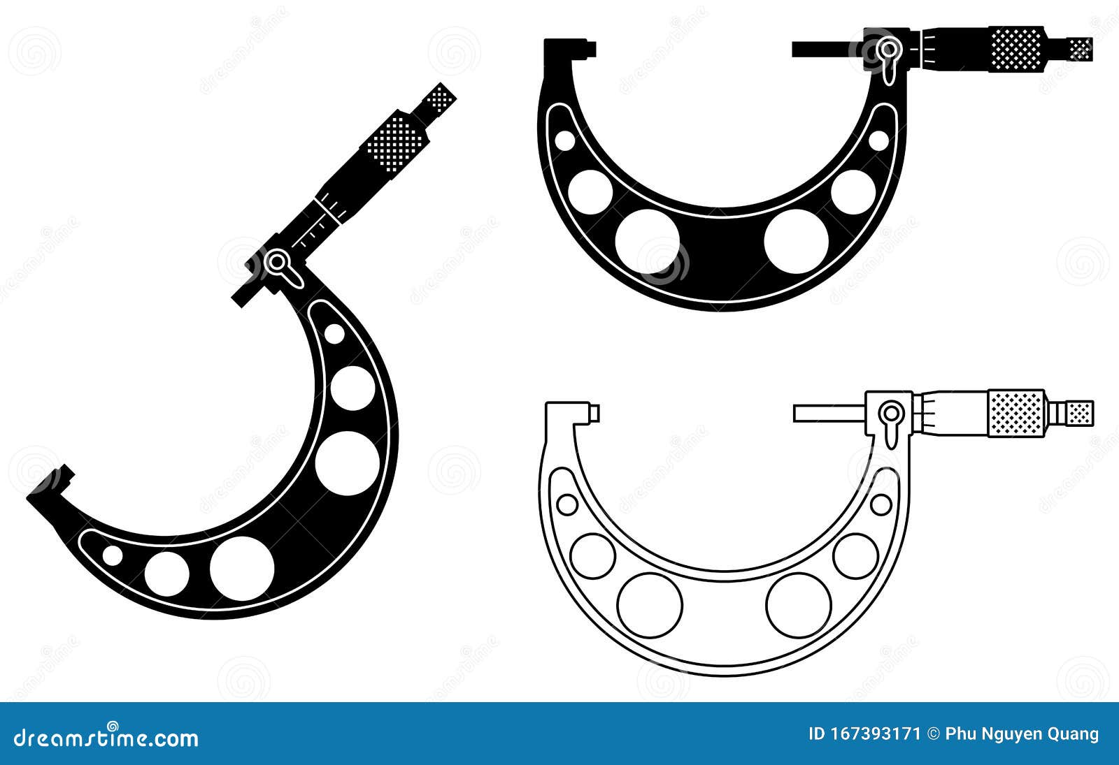 Outside Micrometer. Measuring Equipment. Vector Illustration Stock ...