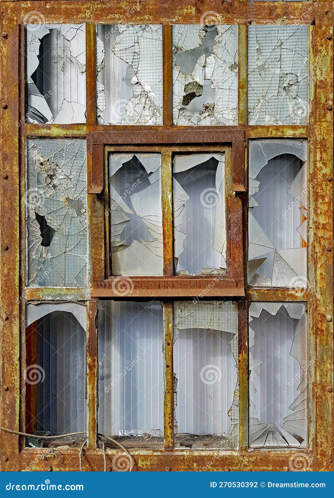 Outside of an Old Rusty and Broken Window Stock Photo - Image of metal ...