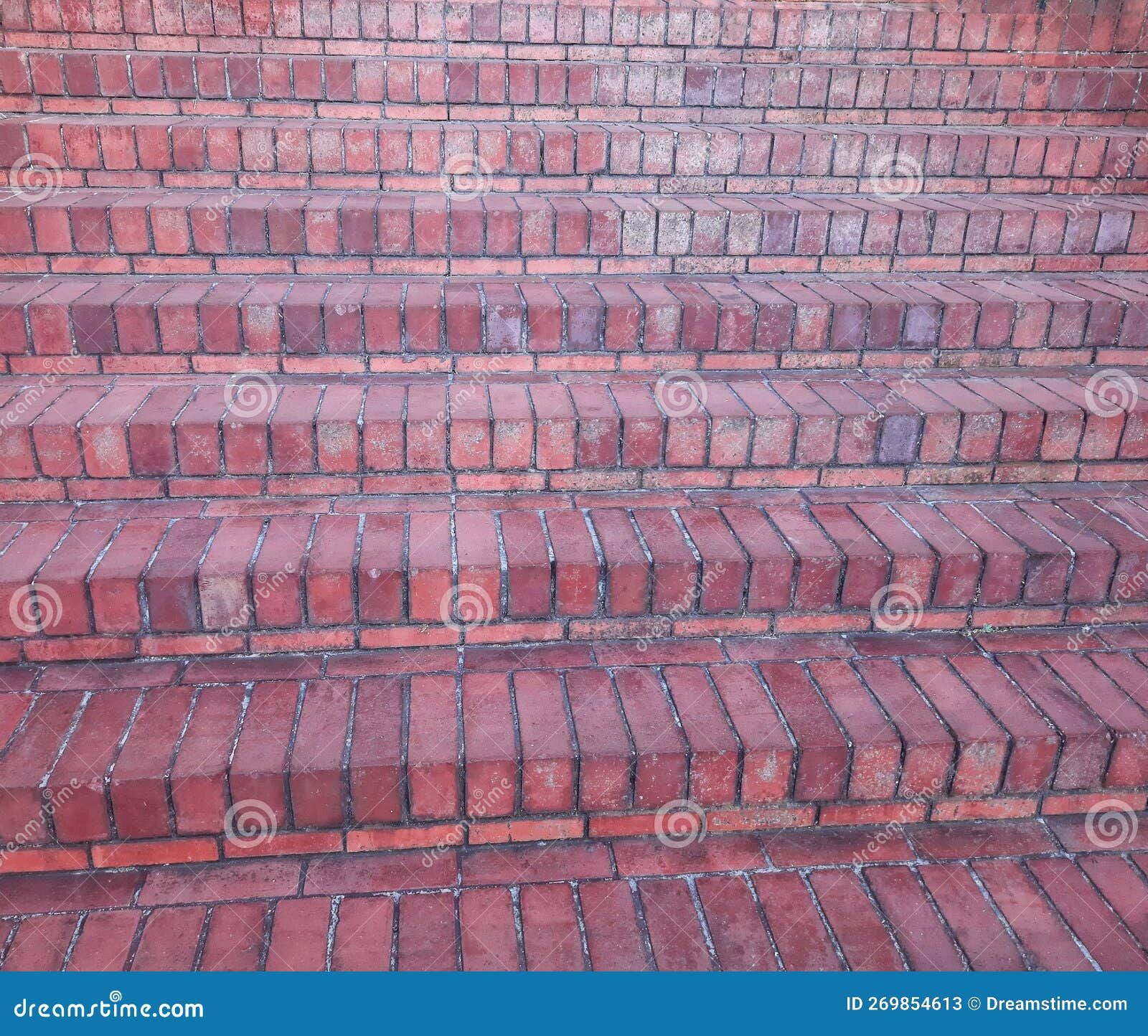 Red Bricks Steps in a Row of Pattern and Repetition Stock Image - Image ...