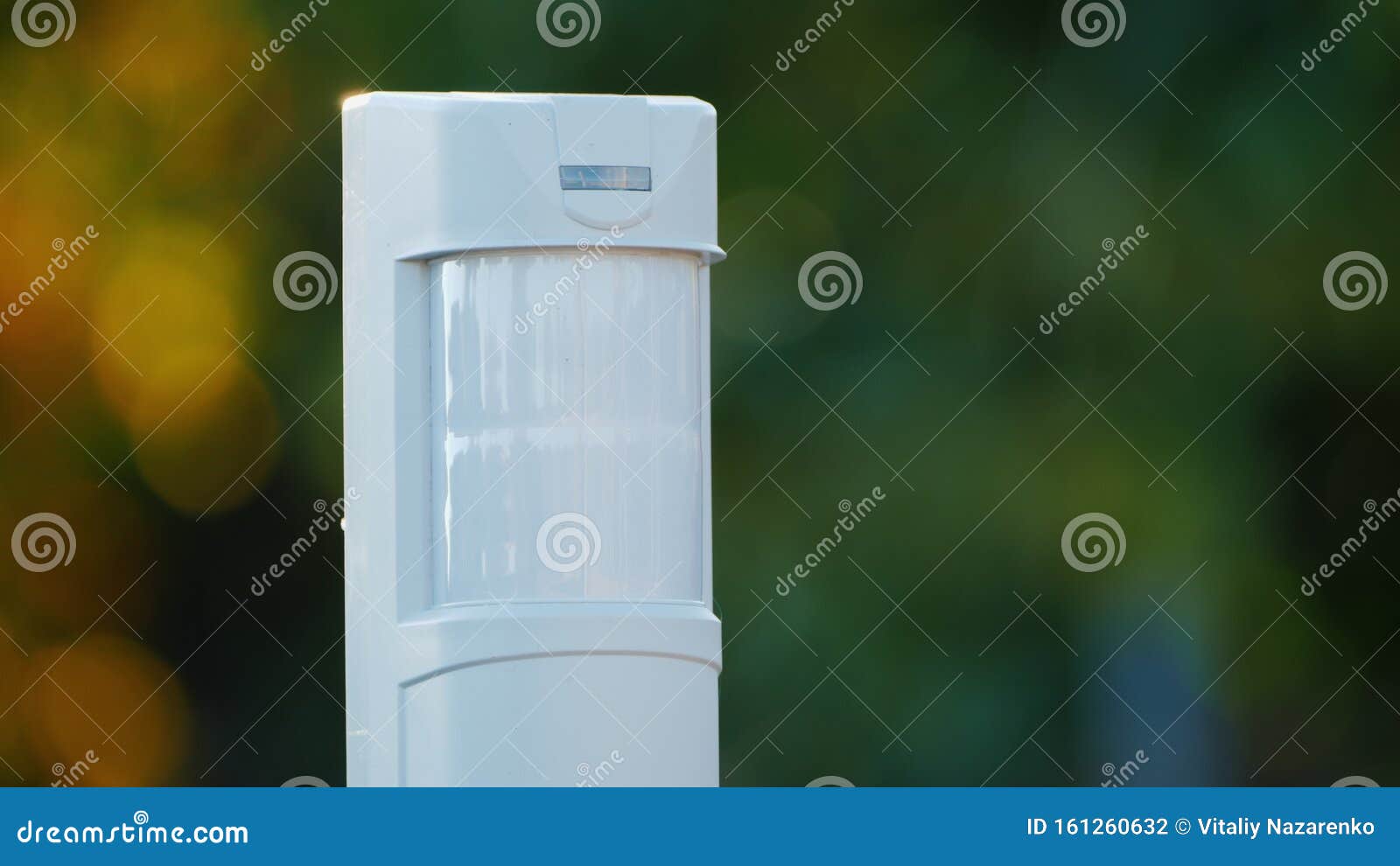 Outdoor Motion Sensor is Triggered. Perimeter Security Stock Photo ...