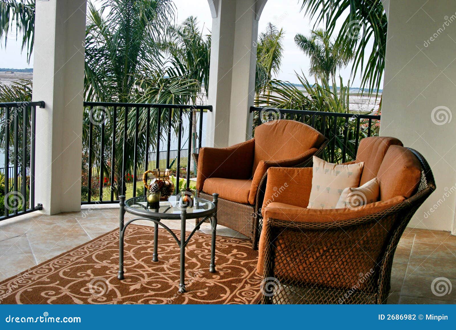 Outside Sitting Area Upstairs Stock Photo - Image of trees, table: 2686982