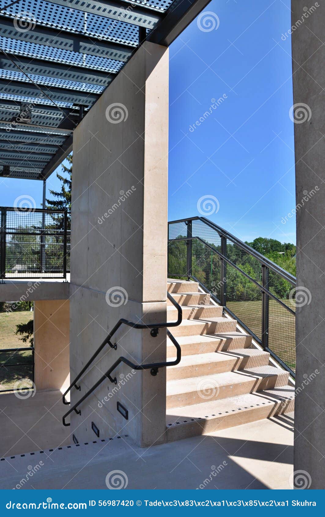 Outside stairs passage stock photo. Image of geometric - 56987420