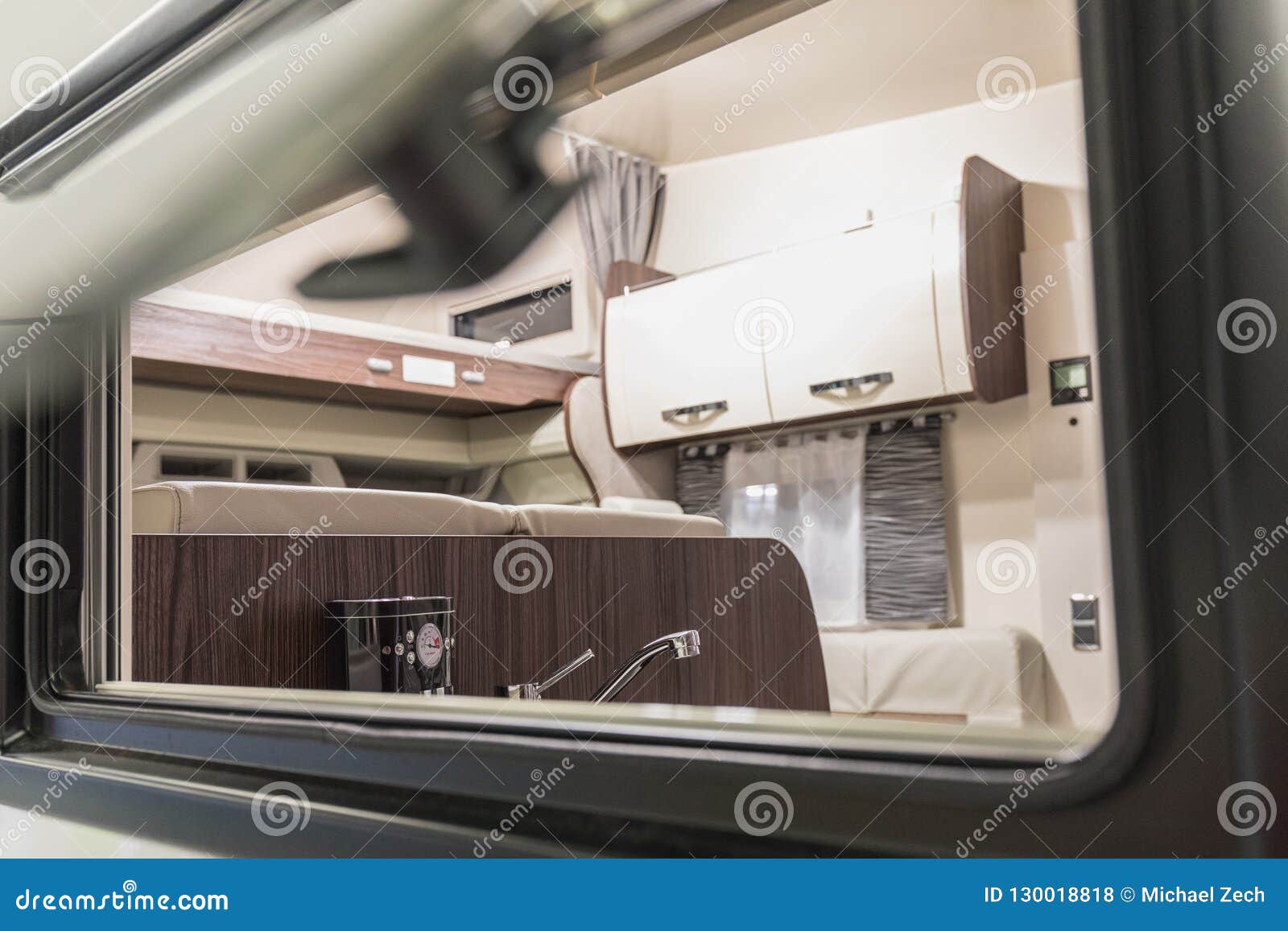 Outside Standing and Looking through a Window of a Caravan Stock Photo ...