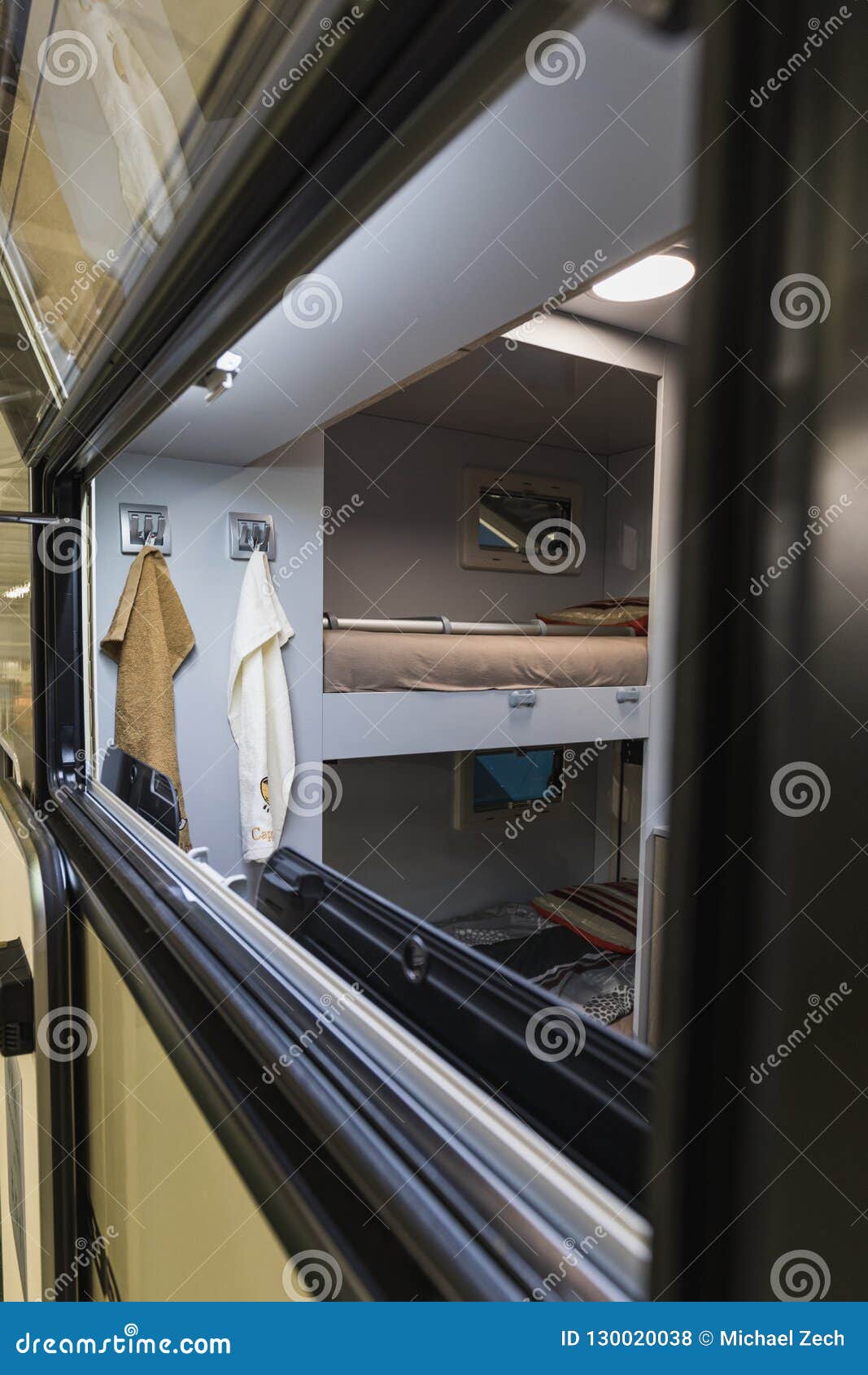 Outside Standing and Looking through a Window of a Caravan Stock Photo ...