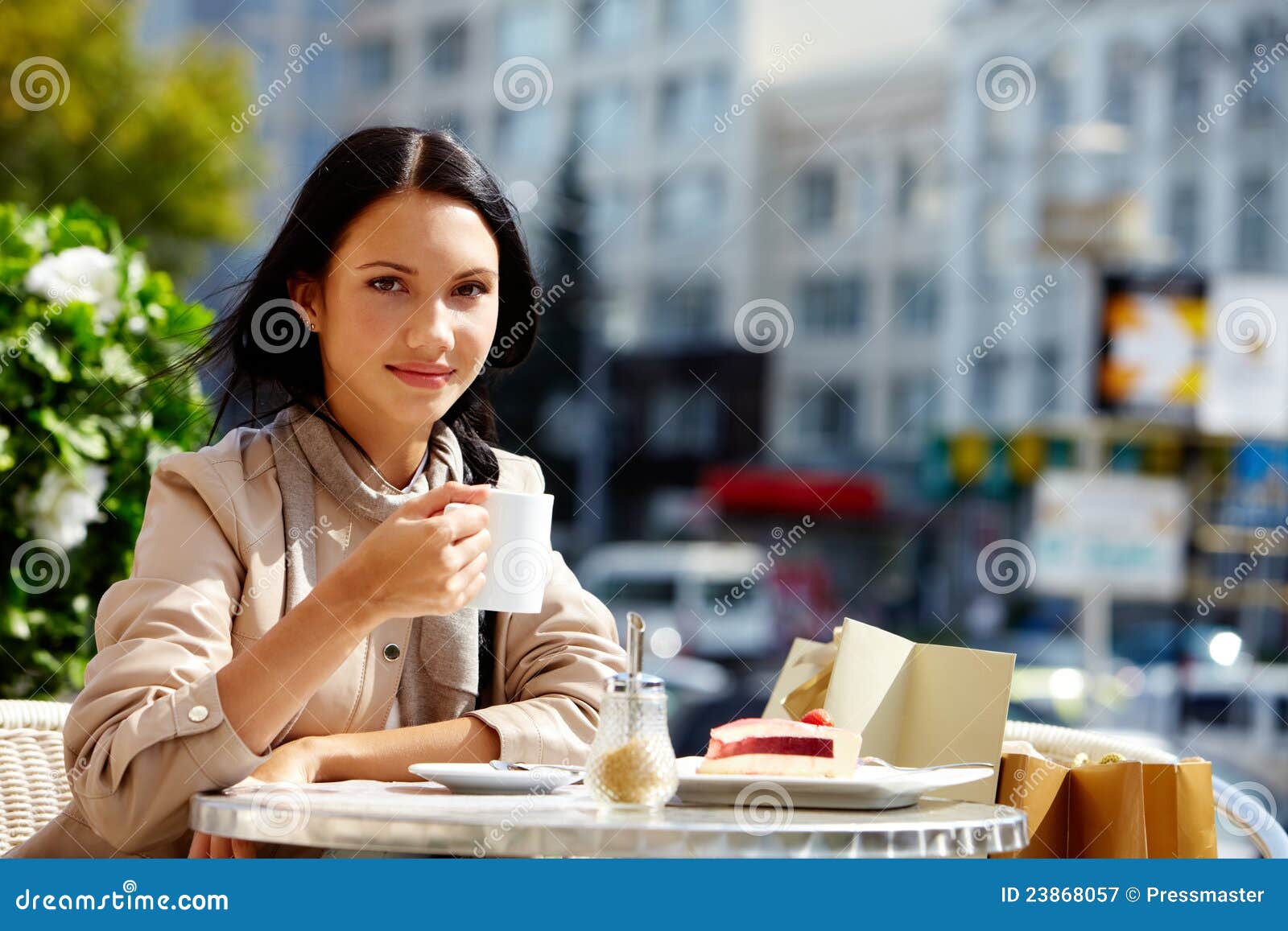 Outside tea stock image. Image of looking, elle, adult - 23868057