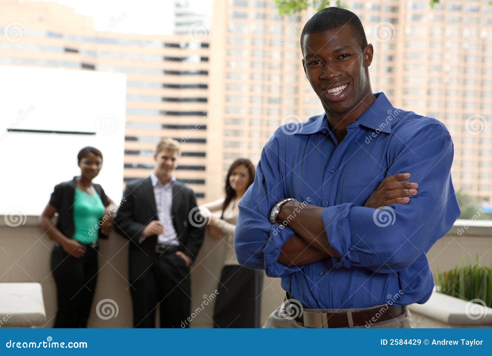 Outside team with african stock image. Image of business - 2584429