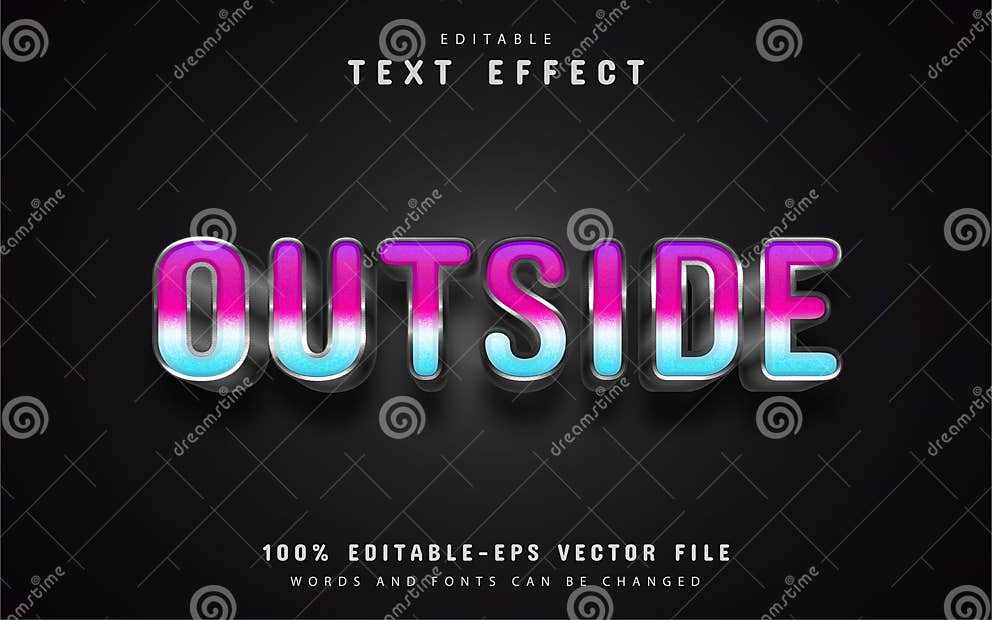 Outside Text Effect Editable Stock Vector - Illustration of horizontal ...