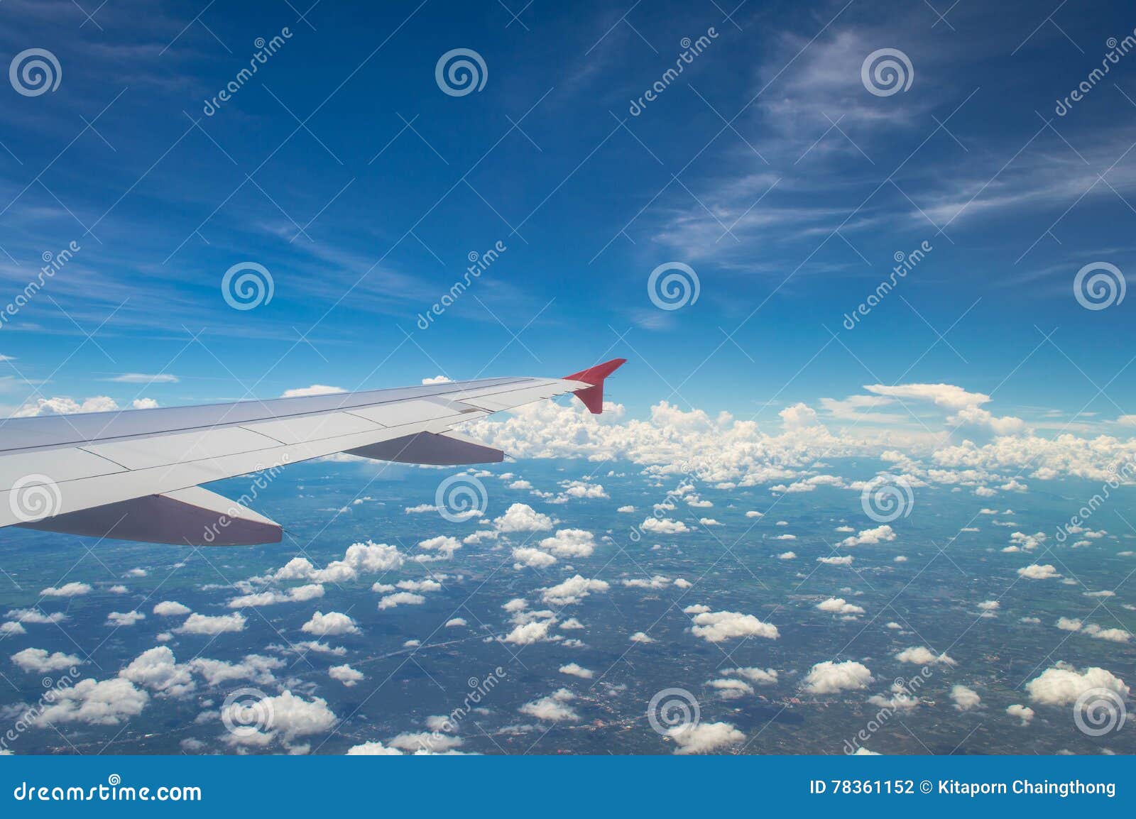 Outside view on aeroplane stock photo. Image of atmosphere - 78361152