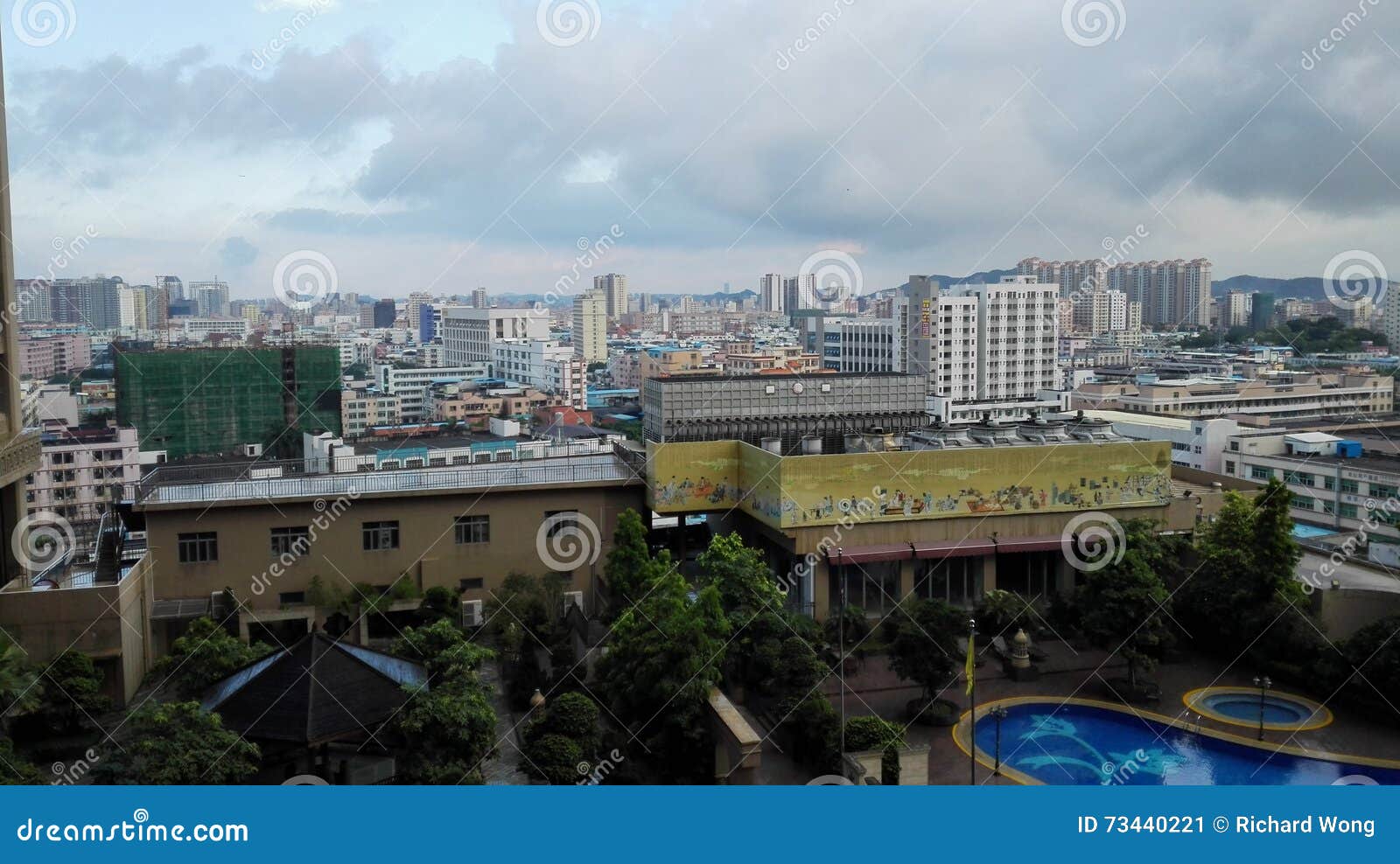The Outside View for the Density Building from Balcony in DONGGUAN City ...