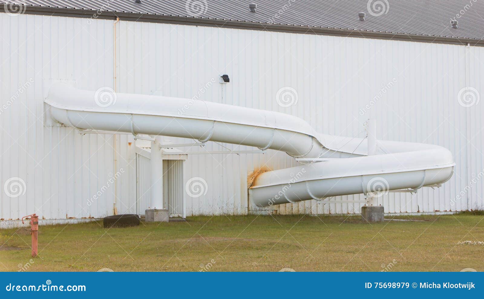 Outside View of a Large Waterslide Stock Image - Image of excited ...