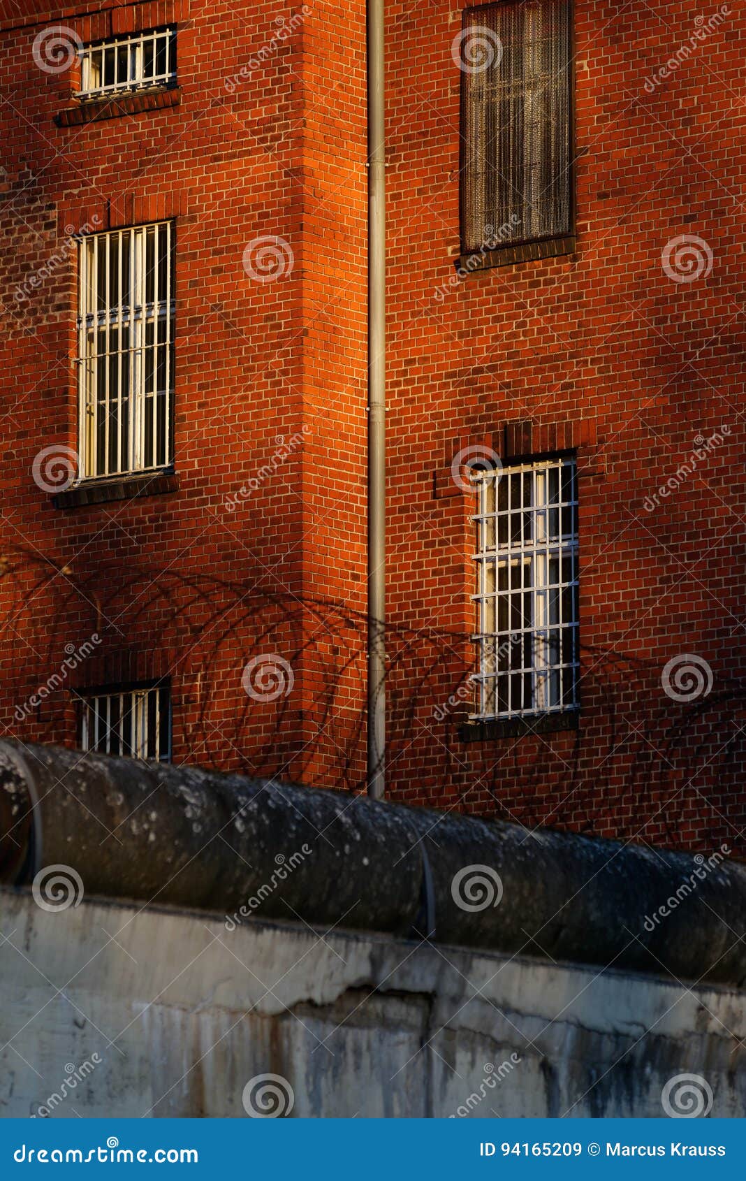 The Outside View of an Old Jail Stock Image - Image of prison, security ...