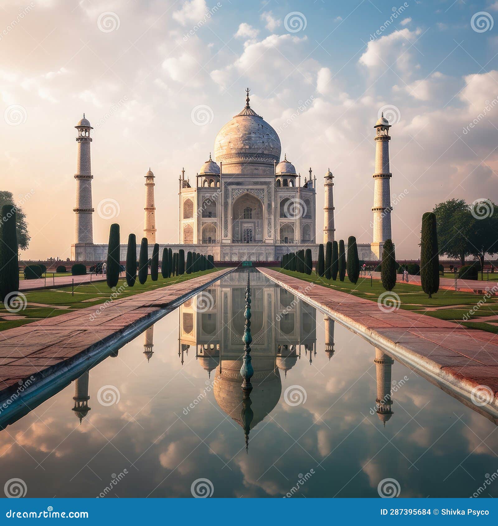 Outside View of Taj Mahal in Agra Generative AI Stock Illustration ...