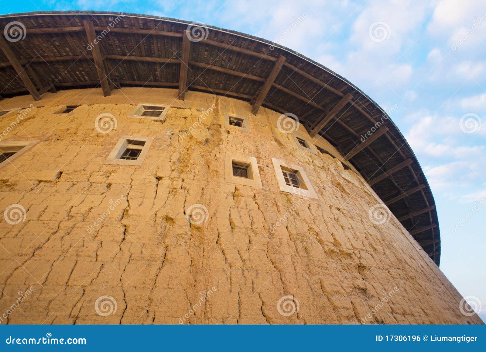Outside Wall of Hakka Earth Building Stock Photo - Image of building ...