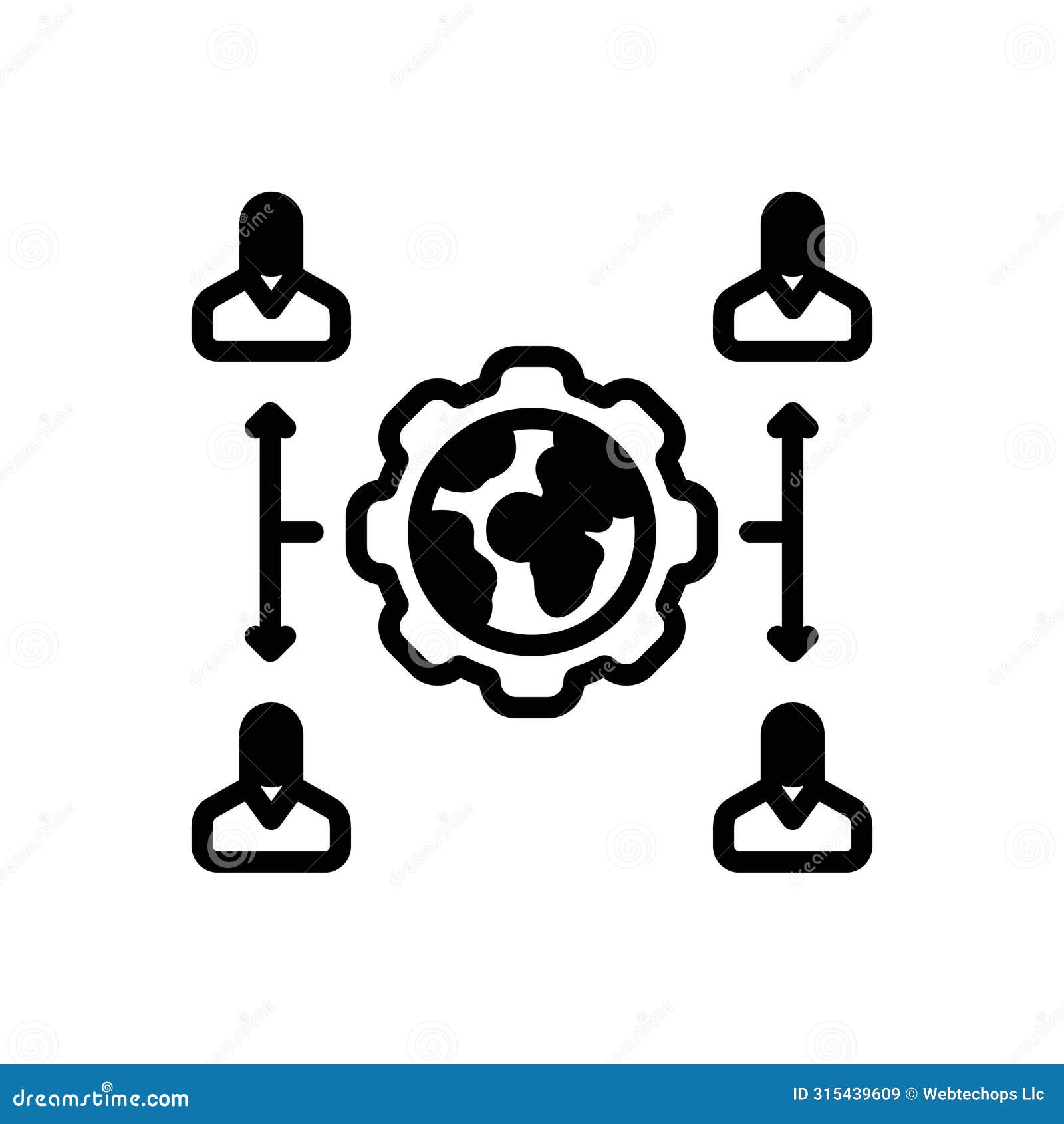 Black Solid Icon for Outsource, Production and Teamwork Stock ...