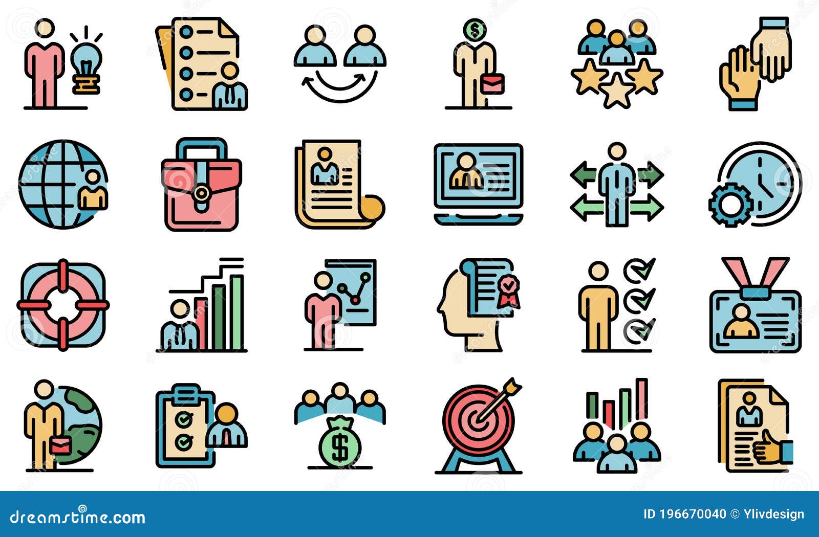 Outsource Icons Set Vector Flat Stock Vector - Illustration of isolated ...