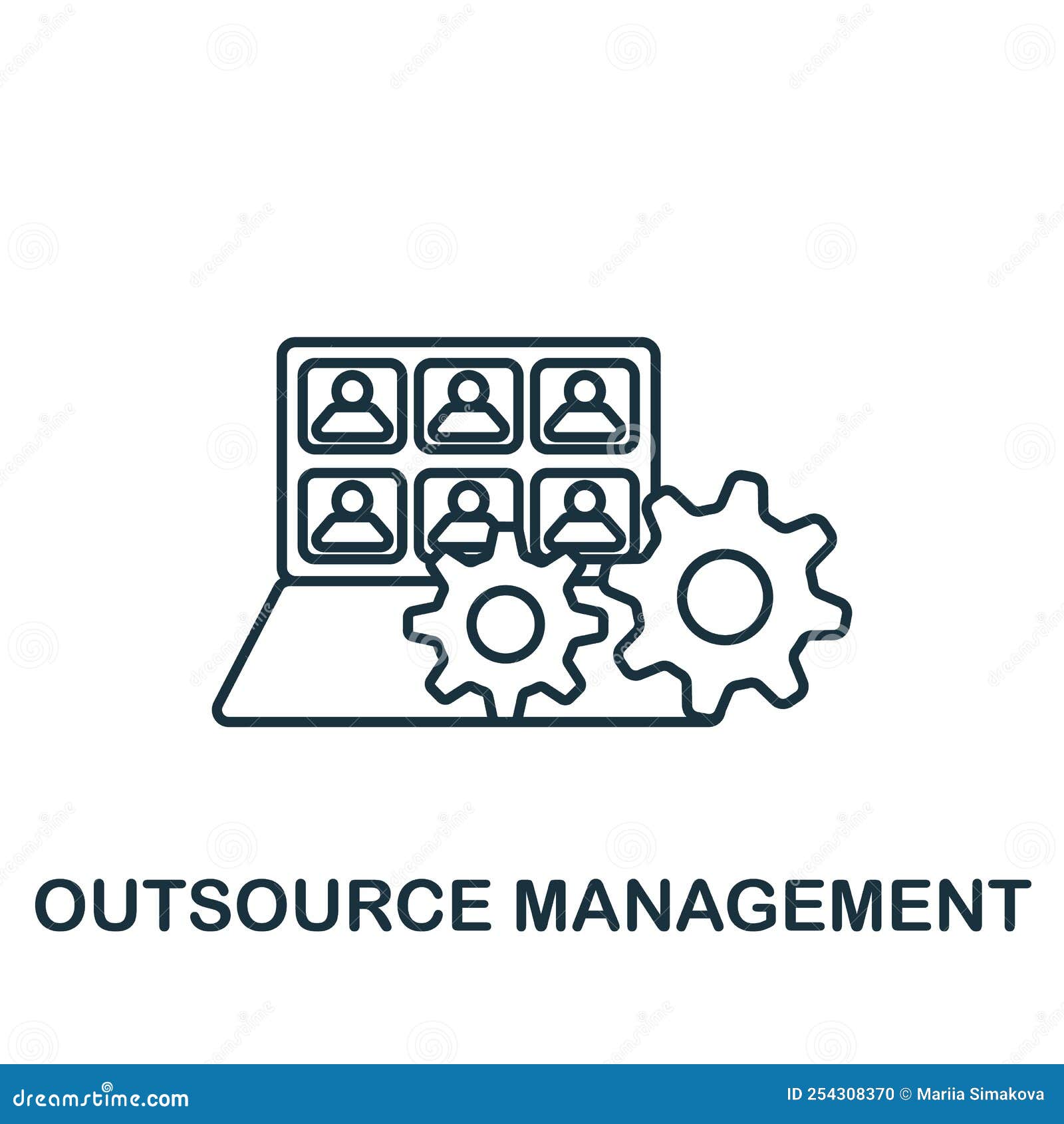 Outsource Management Icon. Line Simple Icon for Templates, Web Design ...