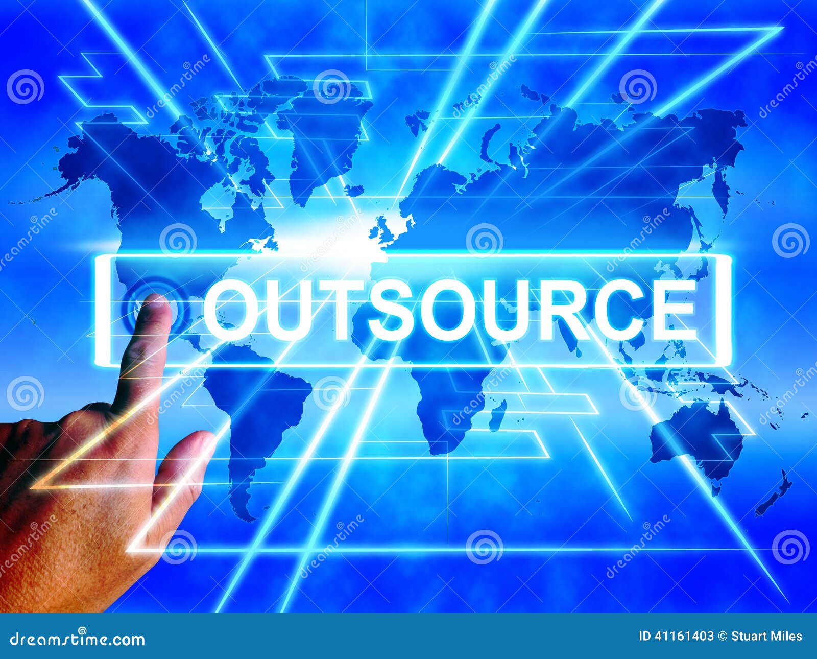 Outsource Map Displays Worldwide Subcontracting or Outsourcing Stock ...