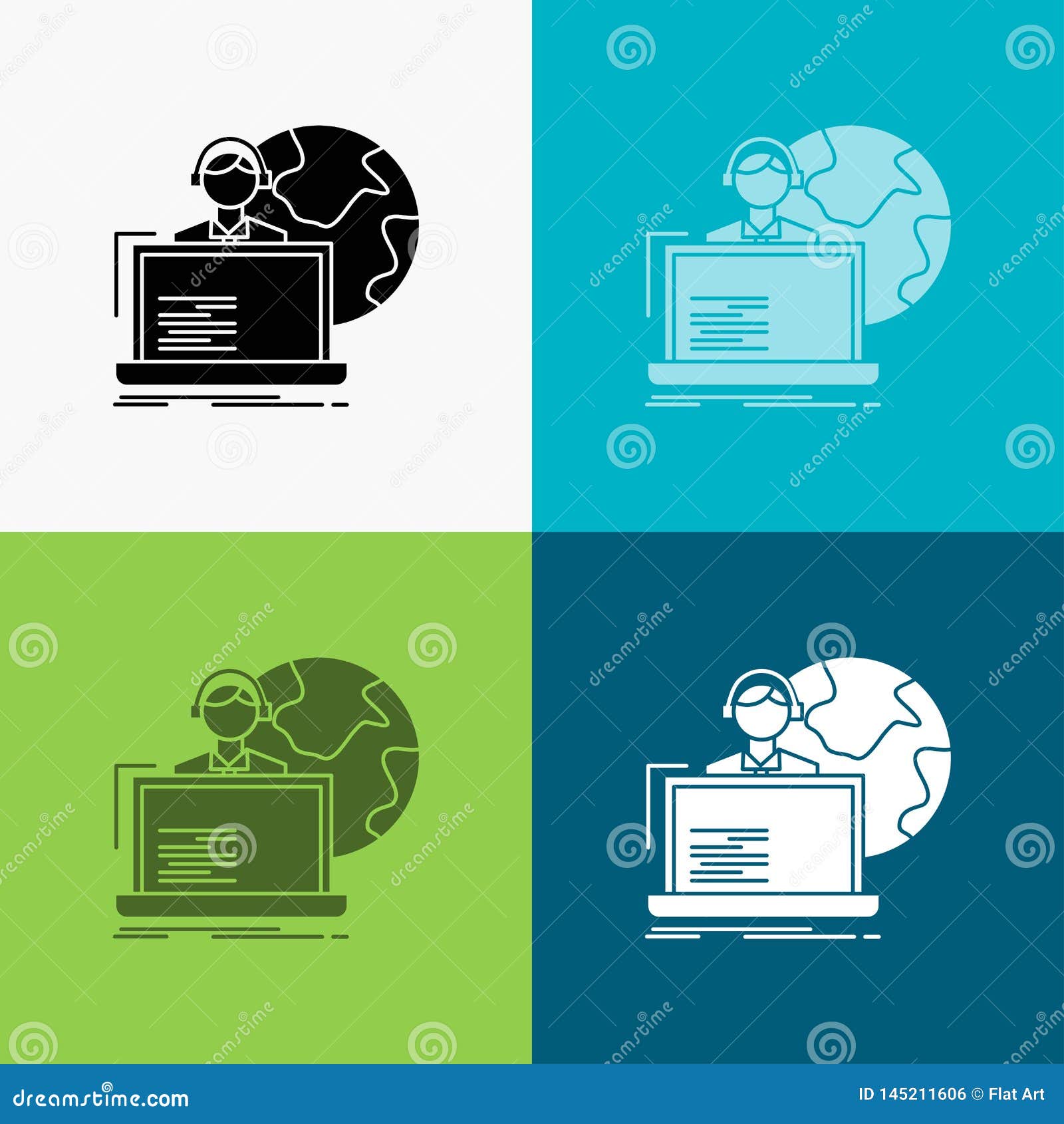 Various IT Outsourcing And Offshore Model Icons For A Global Operating ...