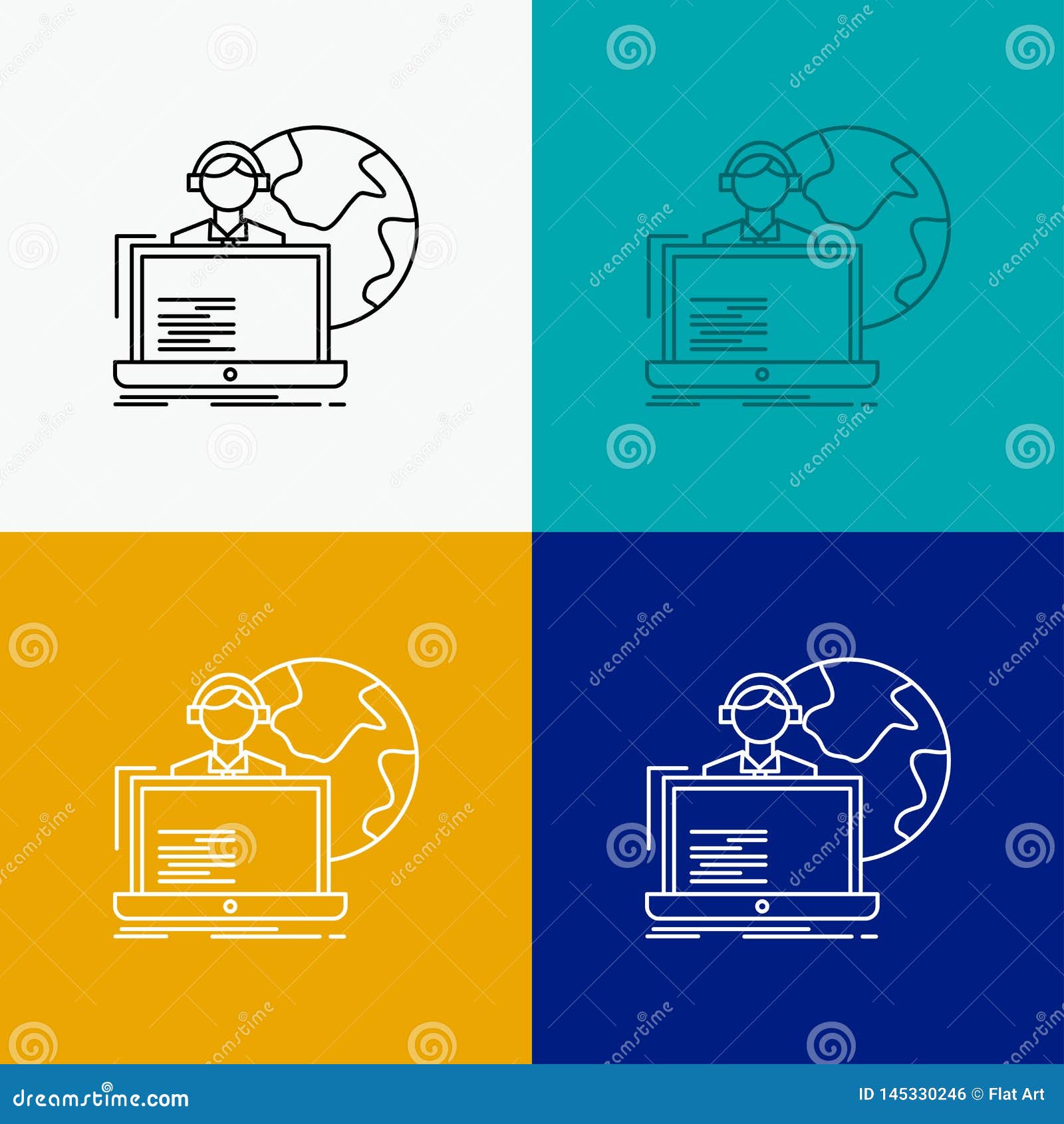 Various IT Outsourcing And Offshore Model Icons For A Global Operating ...