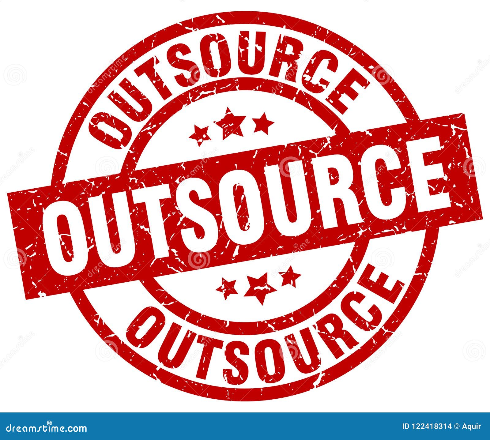 Outsource stamp stock vector. Illustration of label - 122418314