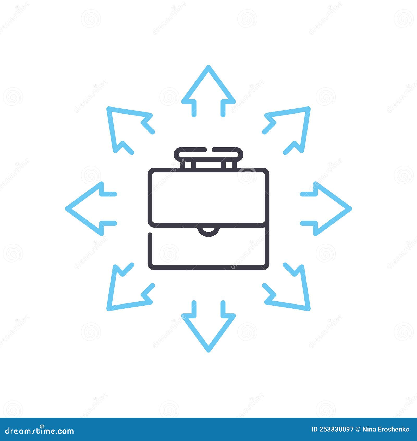 Outsource Work Line Icon, Outline Symbol, Vector Illustration, Concept ...