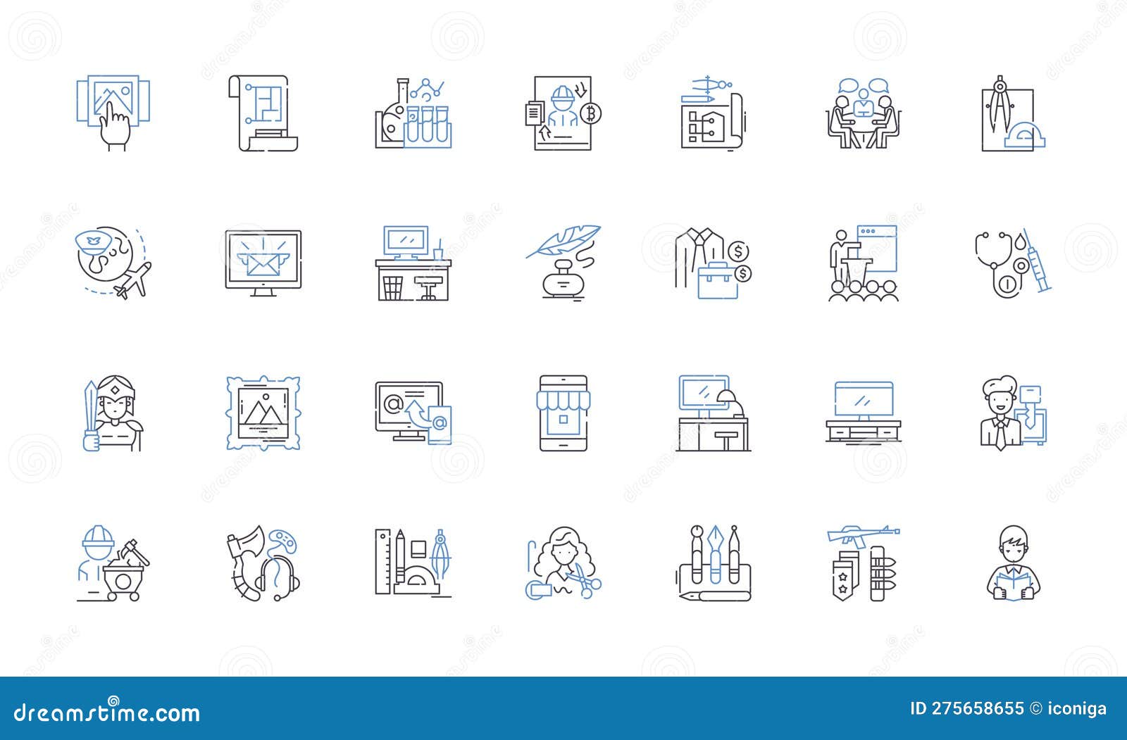 Outsourced Line Icons Collection. Efficiency, Cost-effective ...